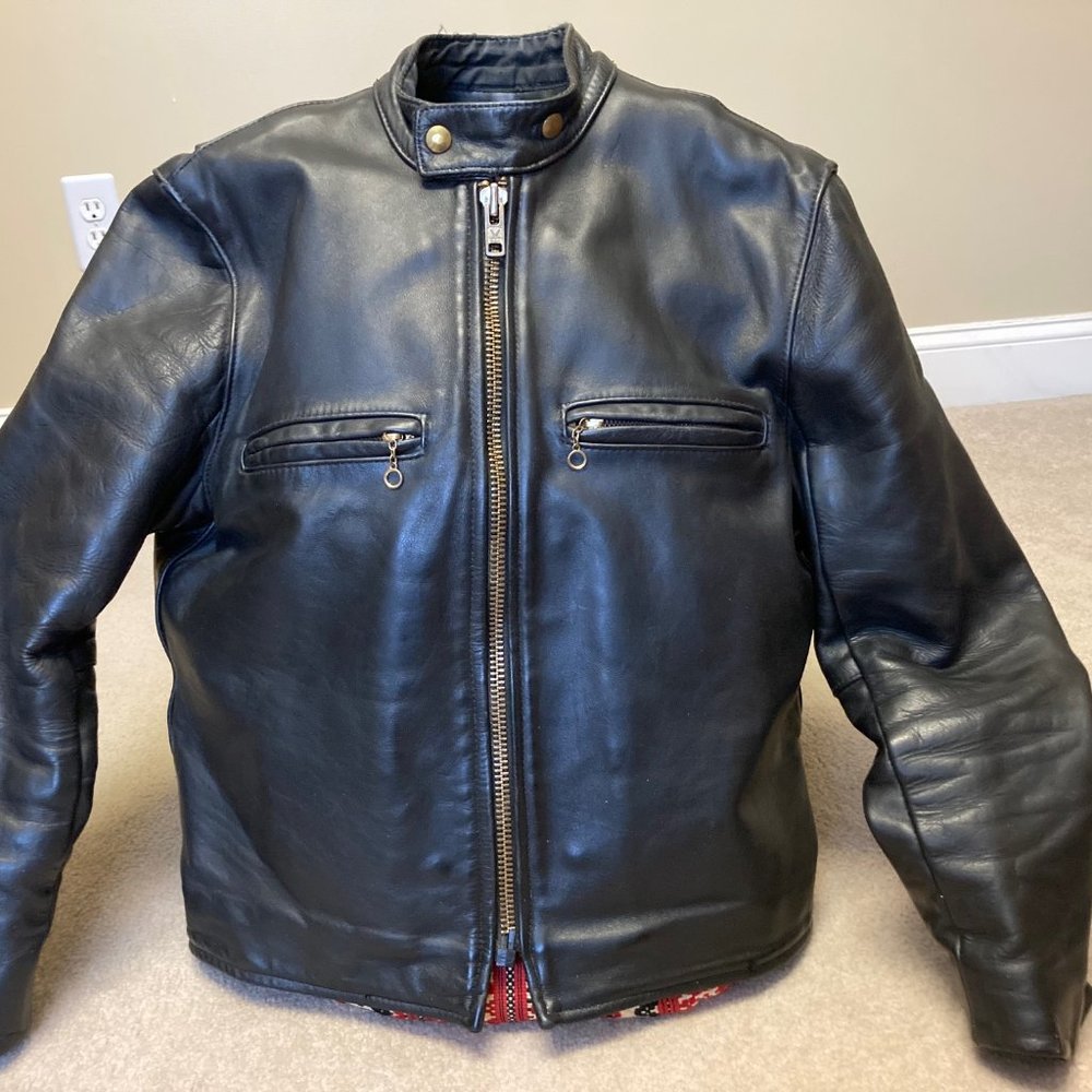 Vanson Mens Leather Motorcycle Jacket - Gem